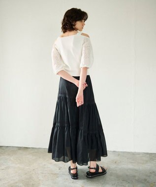 刺繍パフスリーブニットトップ / GRACE CONTINENTAL | GRACE 刺繍パフスリーブニットトップ / GRACE CONTINENTAL | GRACE